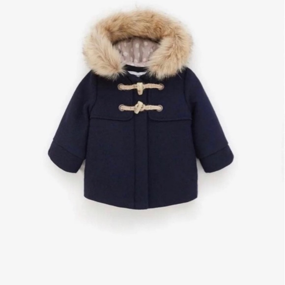 Zara | Jackets & Coats | Zara Peacoat Wool With Ruffles New Without Tags | Poshmark